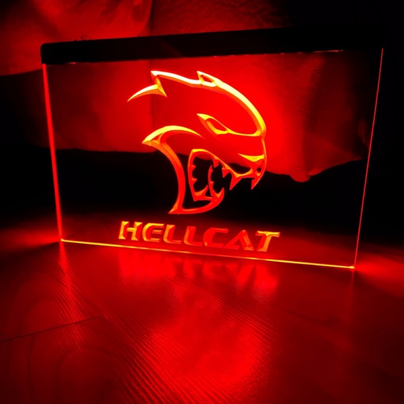 Other | Dodge Hellcat Led Neon Red Light Sign 12x16 | Poshmark
